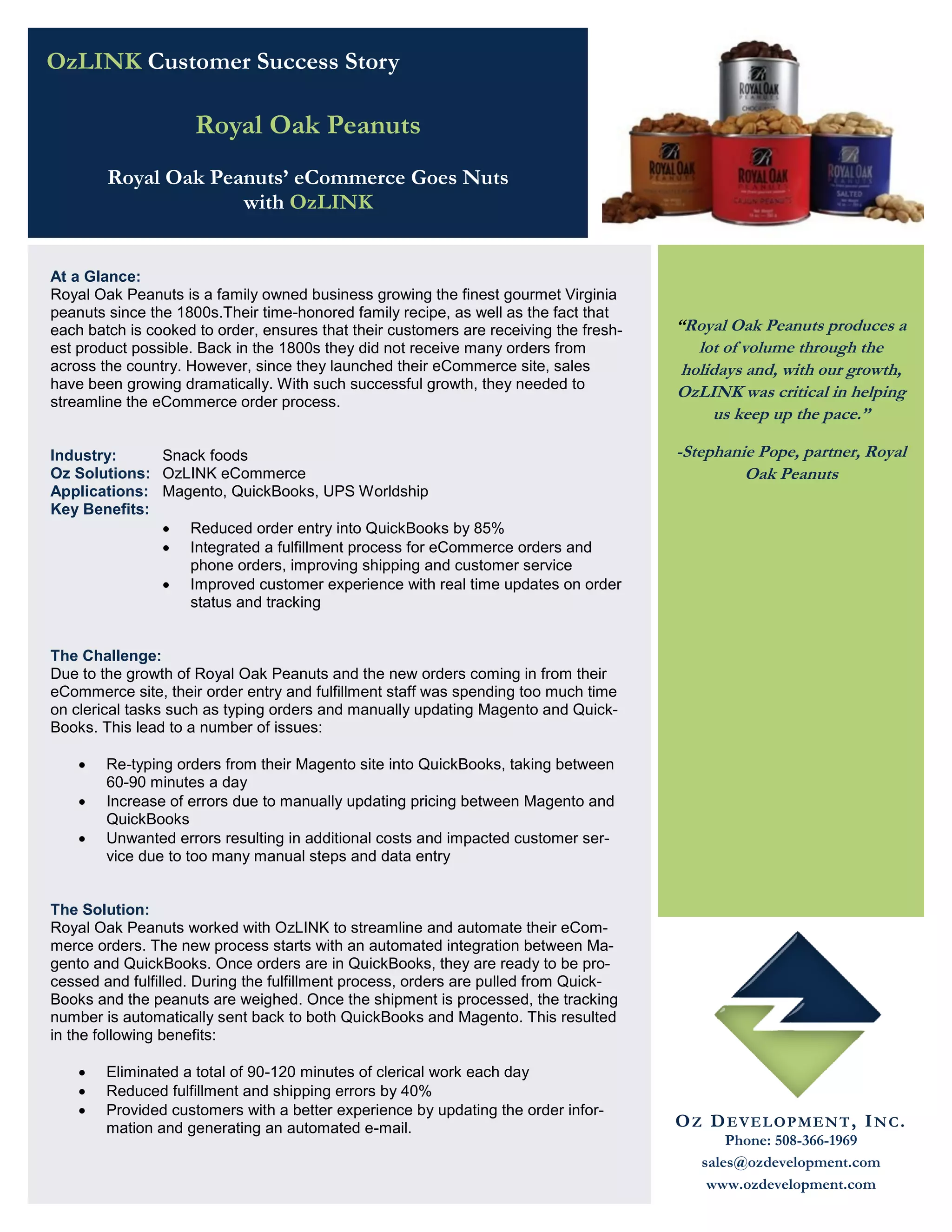 Royal Oak Peanuts Success Story | PDF