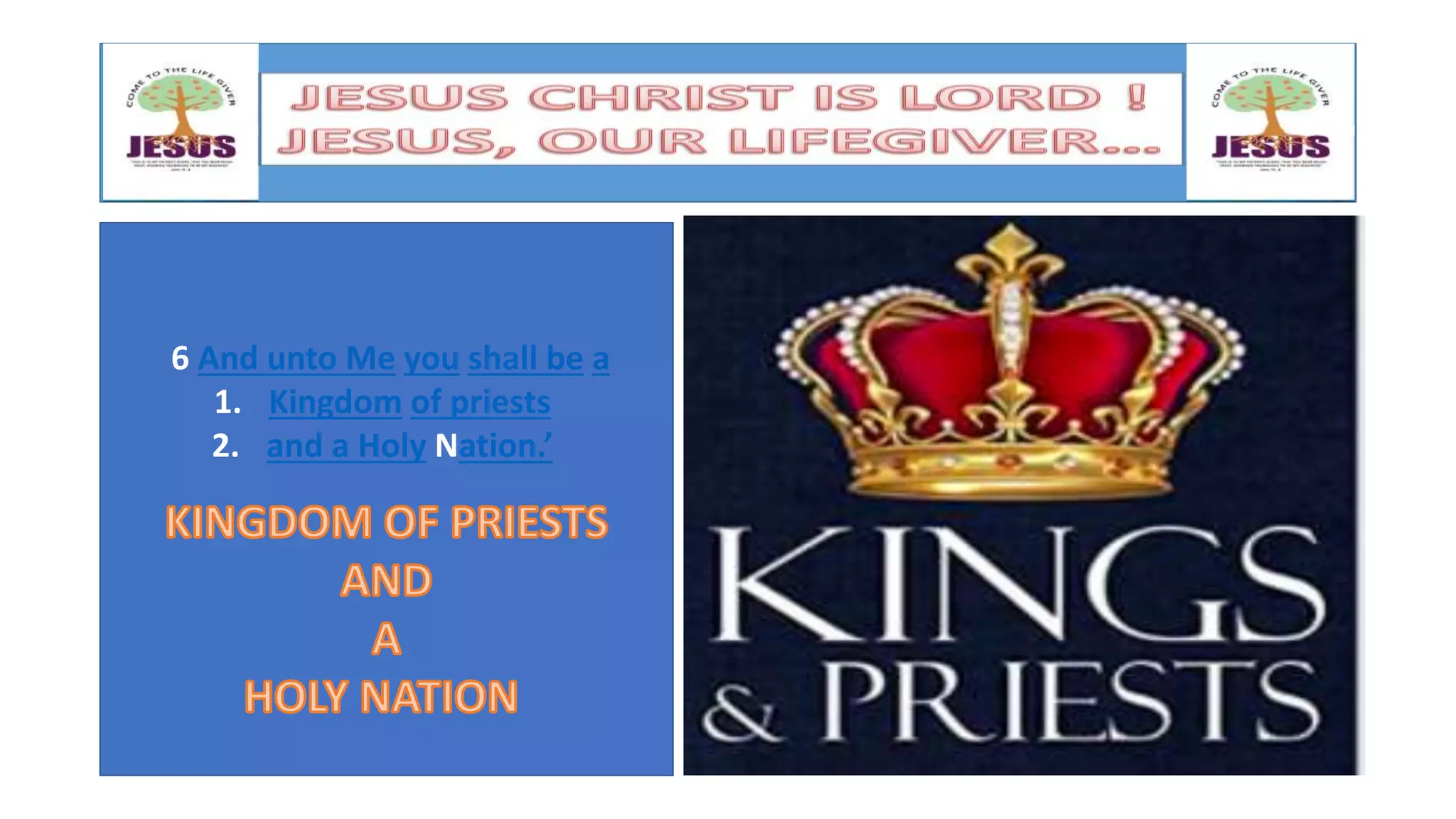 WE ARE A ROYAL PRIESTHOOD IN CHRIST JESUS | PPTX