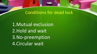 Deadlock in Operating System | PPTX