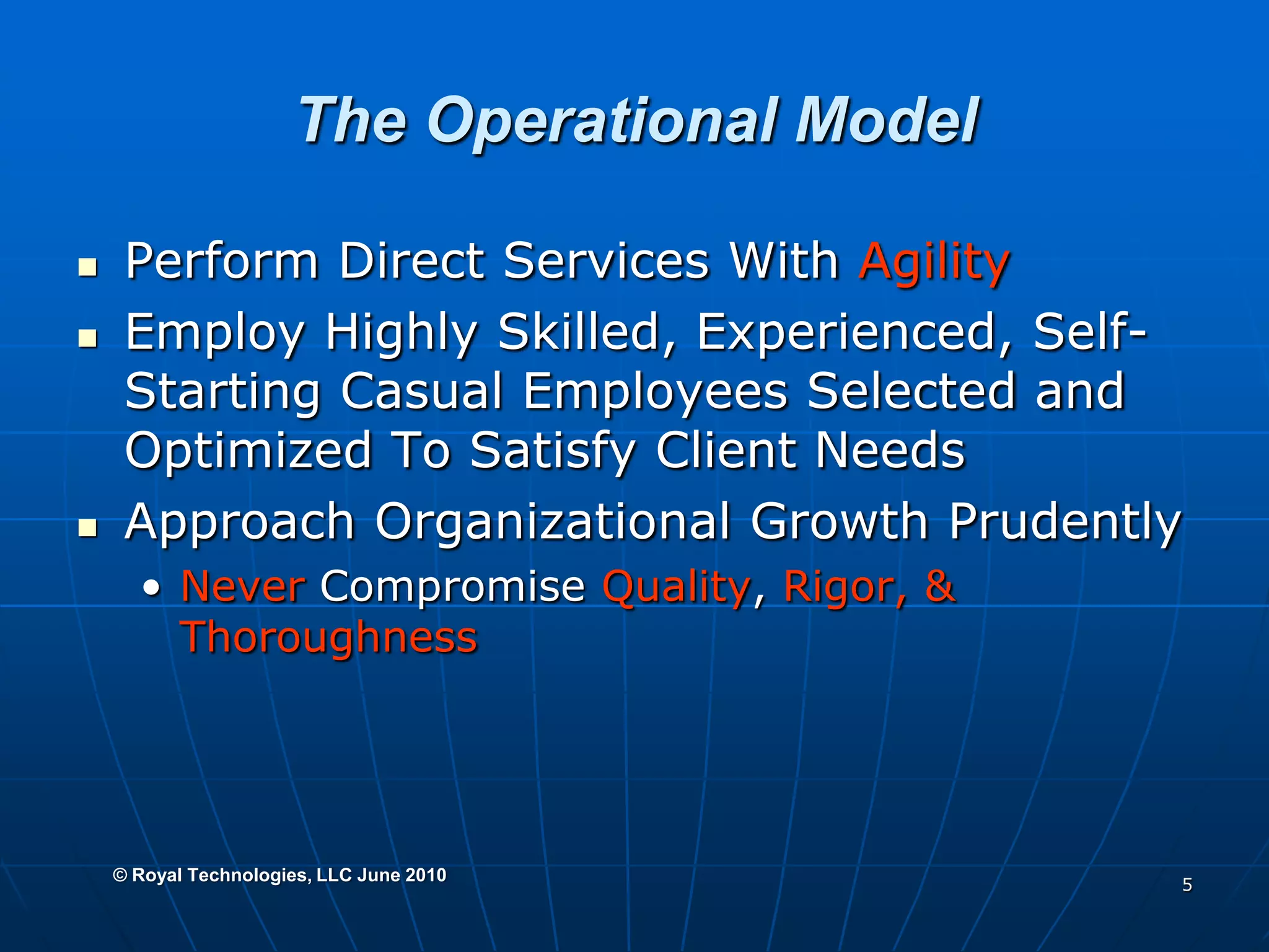 Royal technologies, llc general overview presentation | PPTX