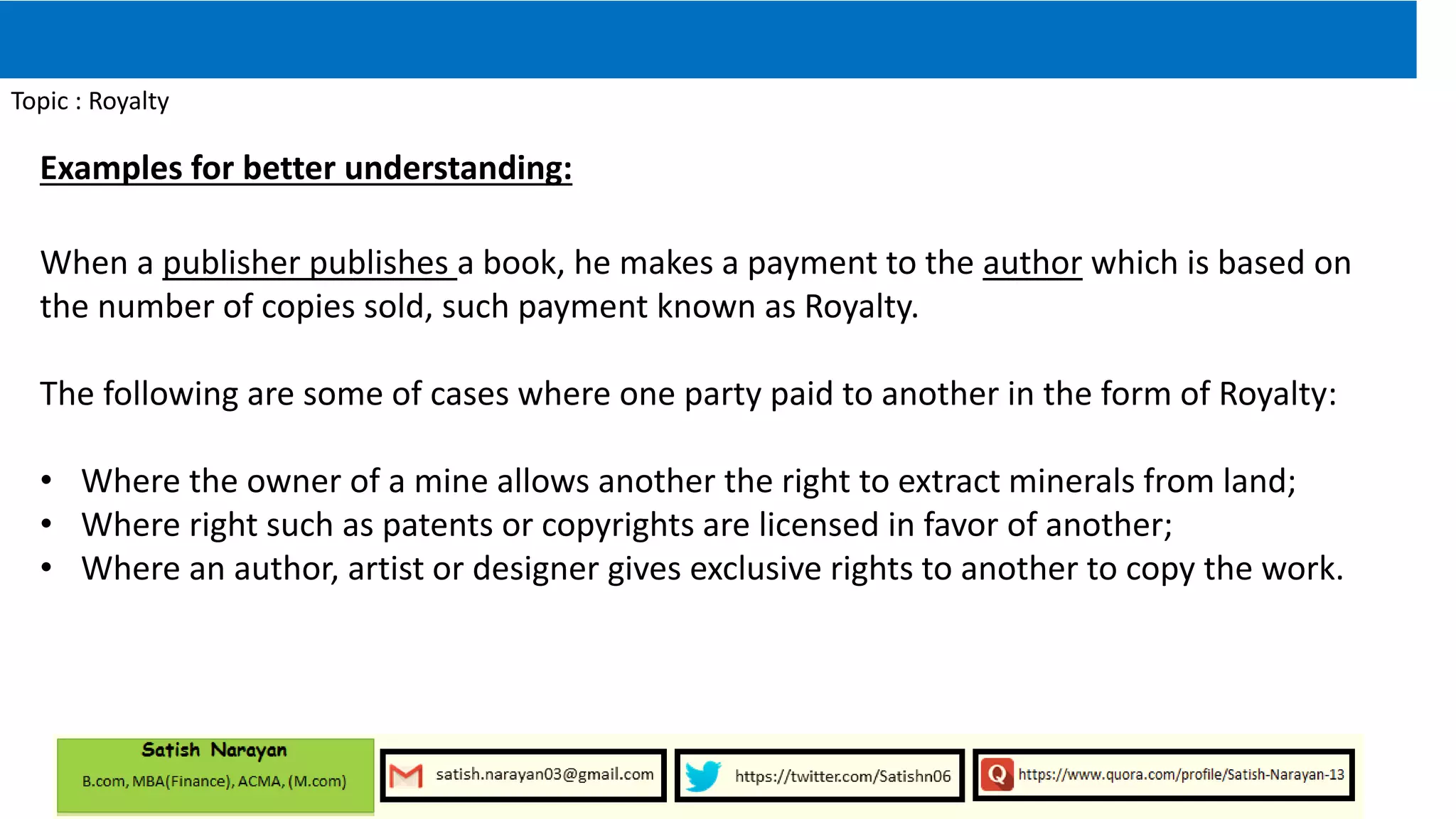 Introduction to Royalty, Basics and Accounting Entries | PPTX