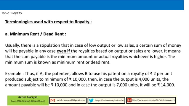 Introduction to Royalty, Basics and Accounting Entries | PPTX | Credit ...