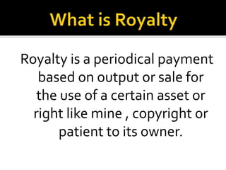 Royalty account in book of lessor | PPTX