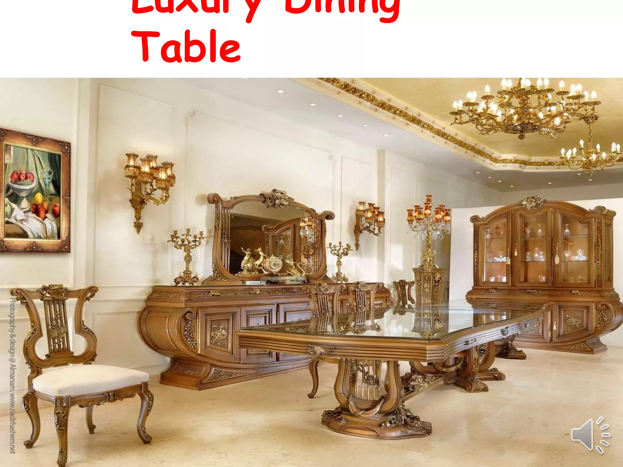 Hand Carved Luxury & Designer Wooden Dining Table | PPTX