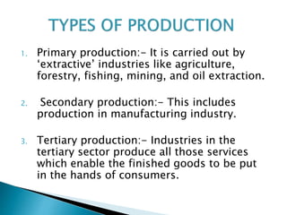 PRODUCTION:PROCESS, FACTORS OF PRODUCTION, INPUT OUTPUT RELATIONSHIP | PPTX