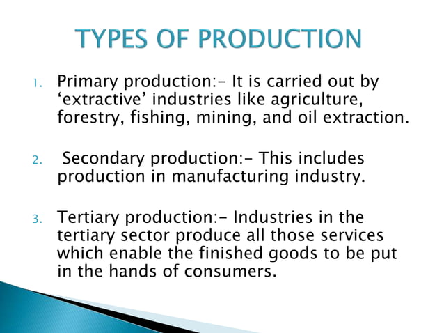 Production Process Factors Of Production Input Output Relationship