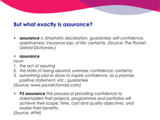 Integrated assurance and the role of the PMO, Roy Millard | PPT