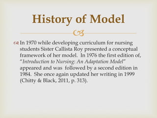 Roy model of nursing.tnURSING tHEORYpptx | PPTX