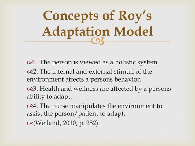 Roy model of nursing.tnURSING tHEORYpptx | PPT