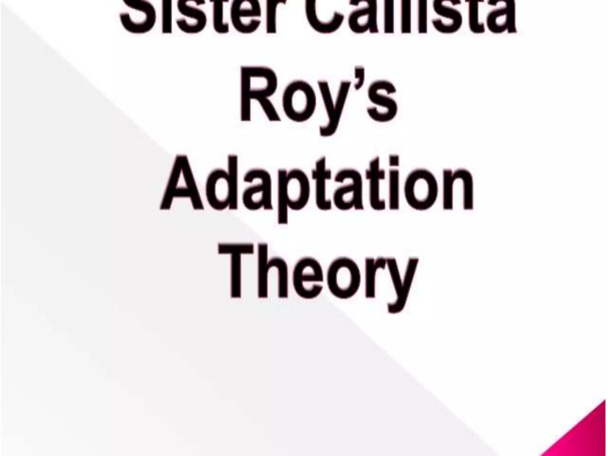 Roys adaptation theory | PPTX