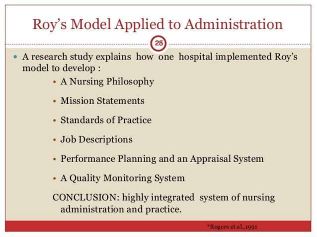 Roys adaptation theory | PPTX | Medical Health