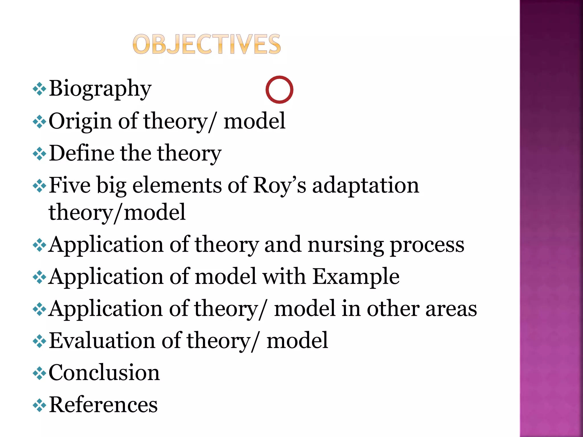 Roy's adaptation model by Ritika soni | PPTX