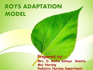 Nursing Roy's adaptation theory | PPT | Science