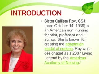 Nursing Roy's adaptation theory | PPT | Science
