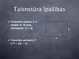 Trijstūri, paralelogrami, četrstūri | KEY