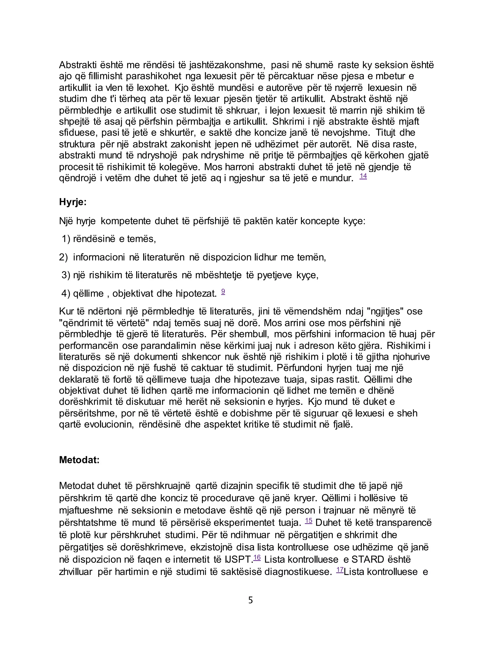 Si te shkruajm artikull shkencor | DOCX