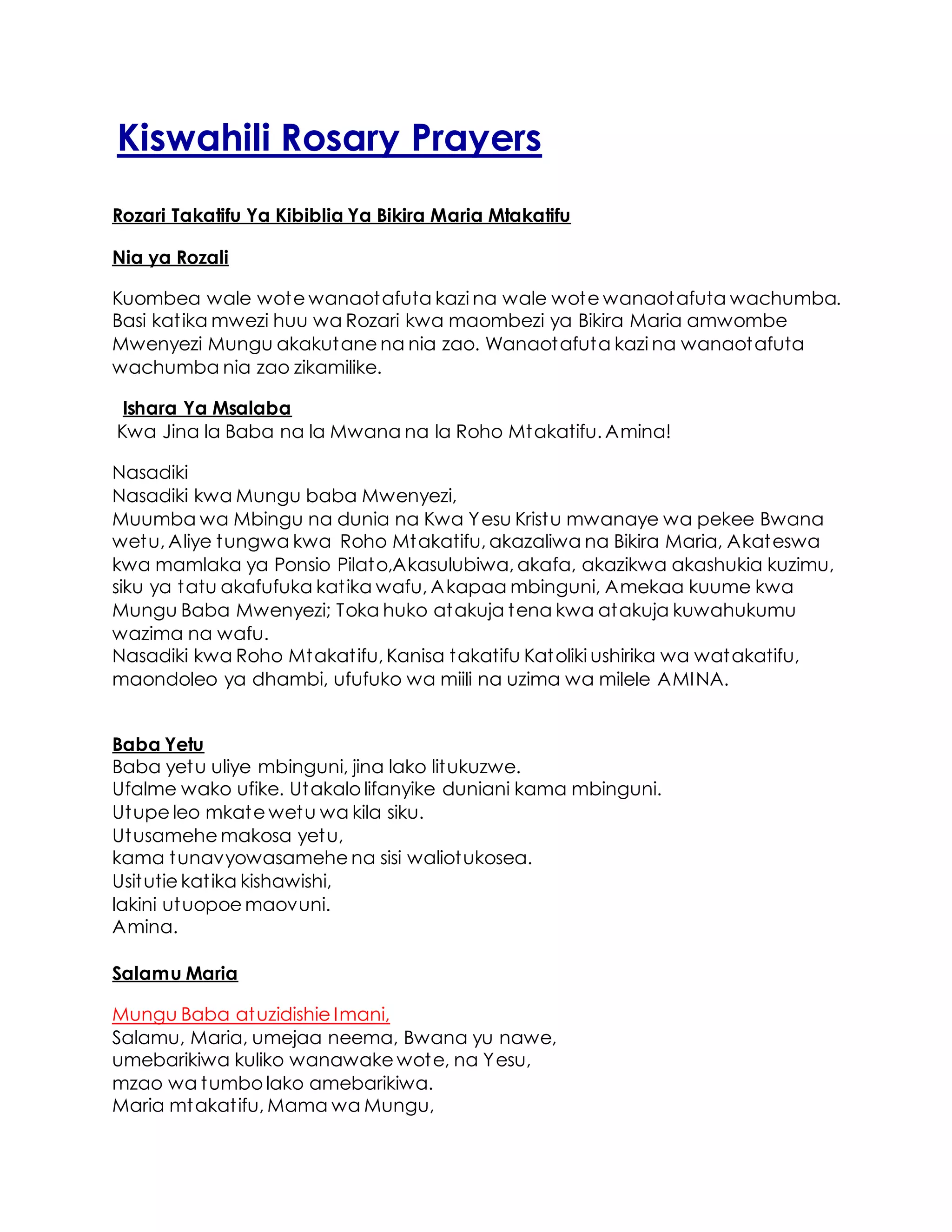 Rozari takatifu | DOCX