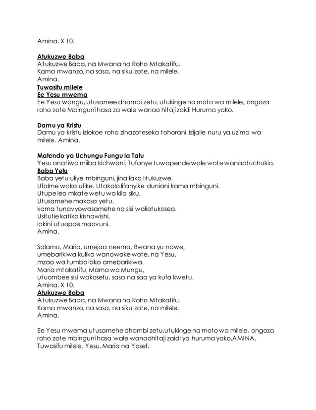 Rozari takatifu | DOCX