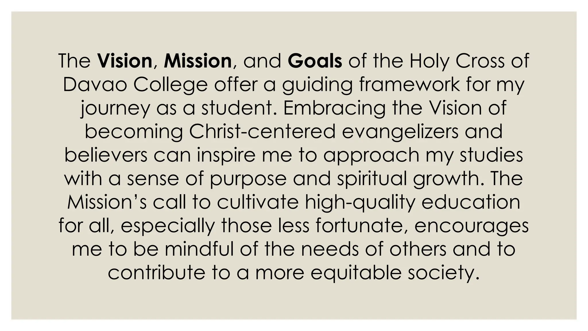 A simple reflection on how to use the vision, mission and goals in ...