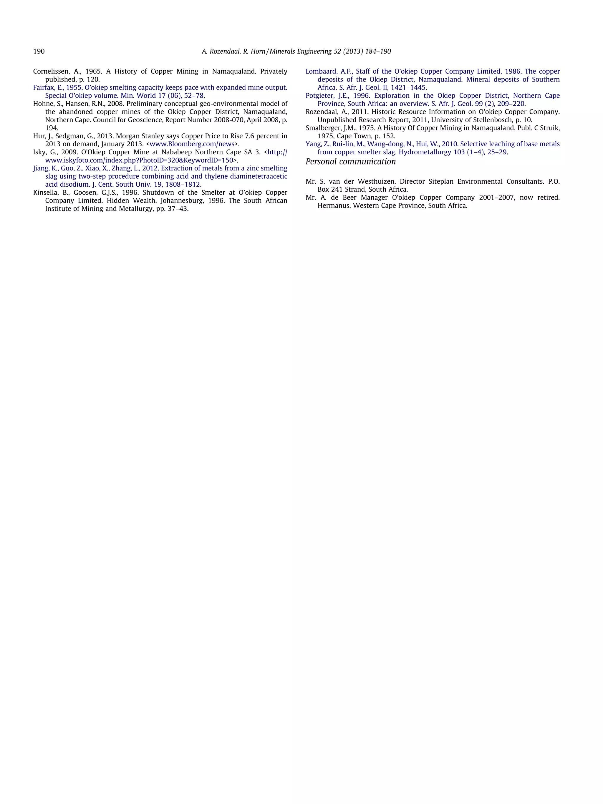 Study of Historical o'Okiep Copper Slag | PDF