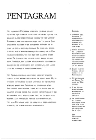 Rozenkruisers geschiedenis Pentagram Tijdschrift 1995 nummer 2 | PDF