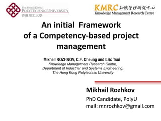 An initial framework of competency-based knowledge management | PPSX