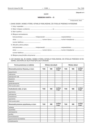 Rozporządzenie niebieska karta wzory kart | PDF