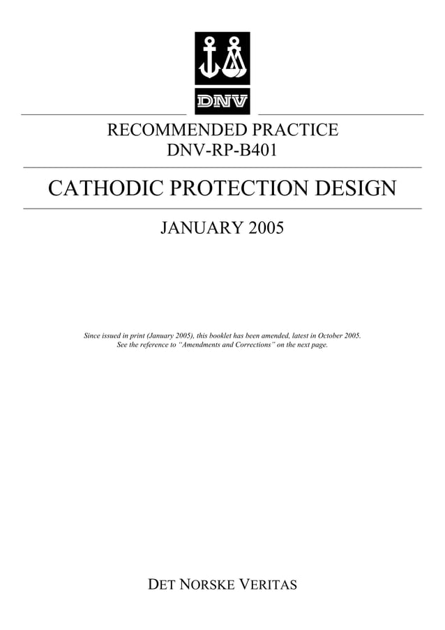 Rp b401 cathodic protection design-2005 | PDF
