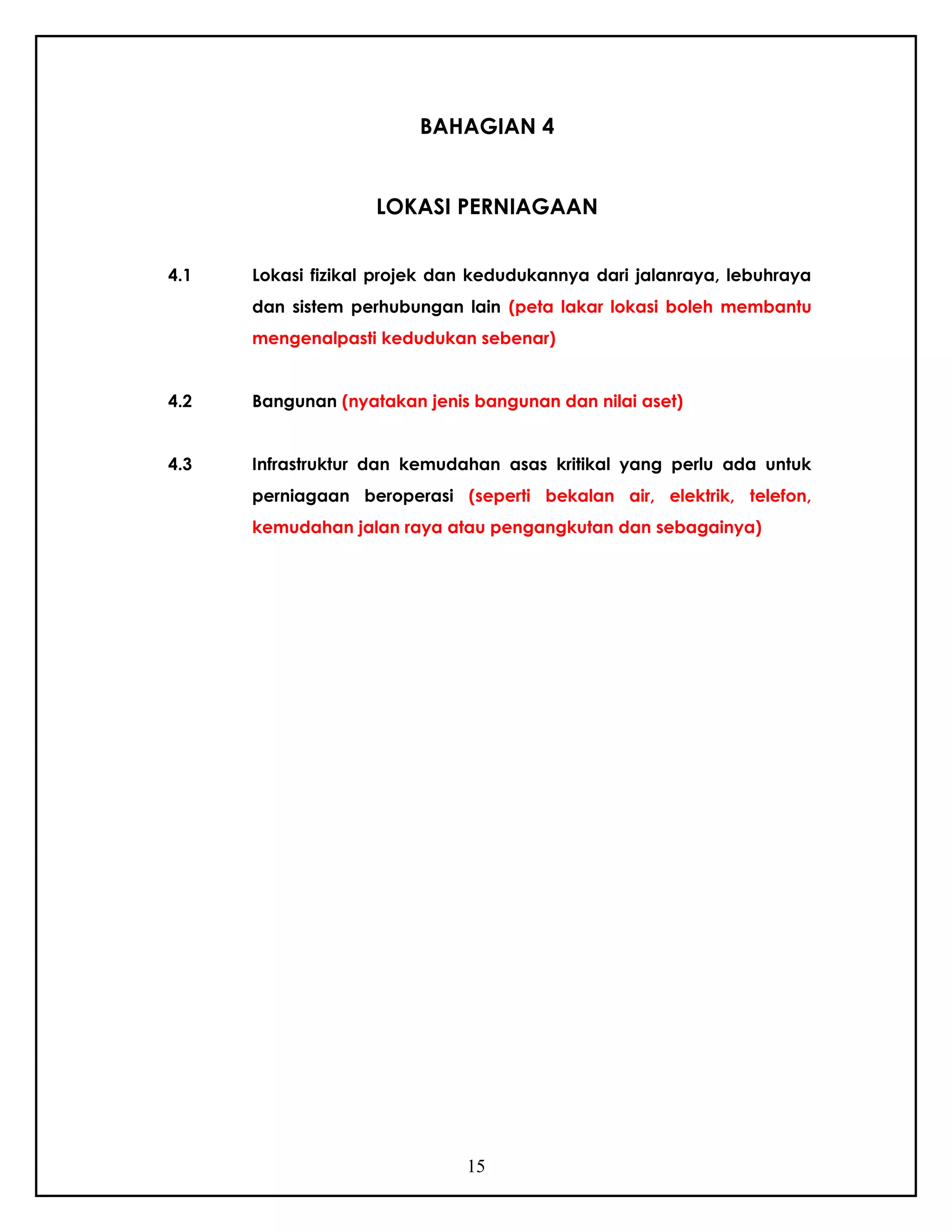 Format Rancangan Perniagaan (RP) | DOC