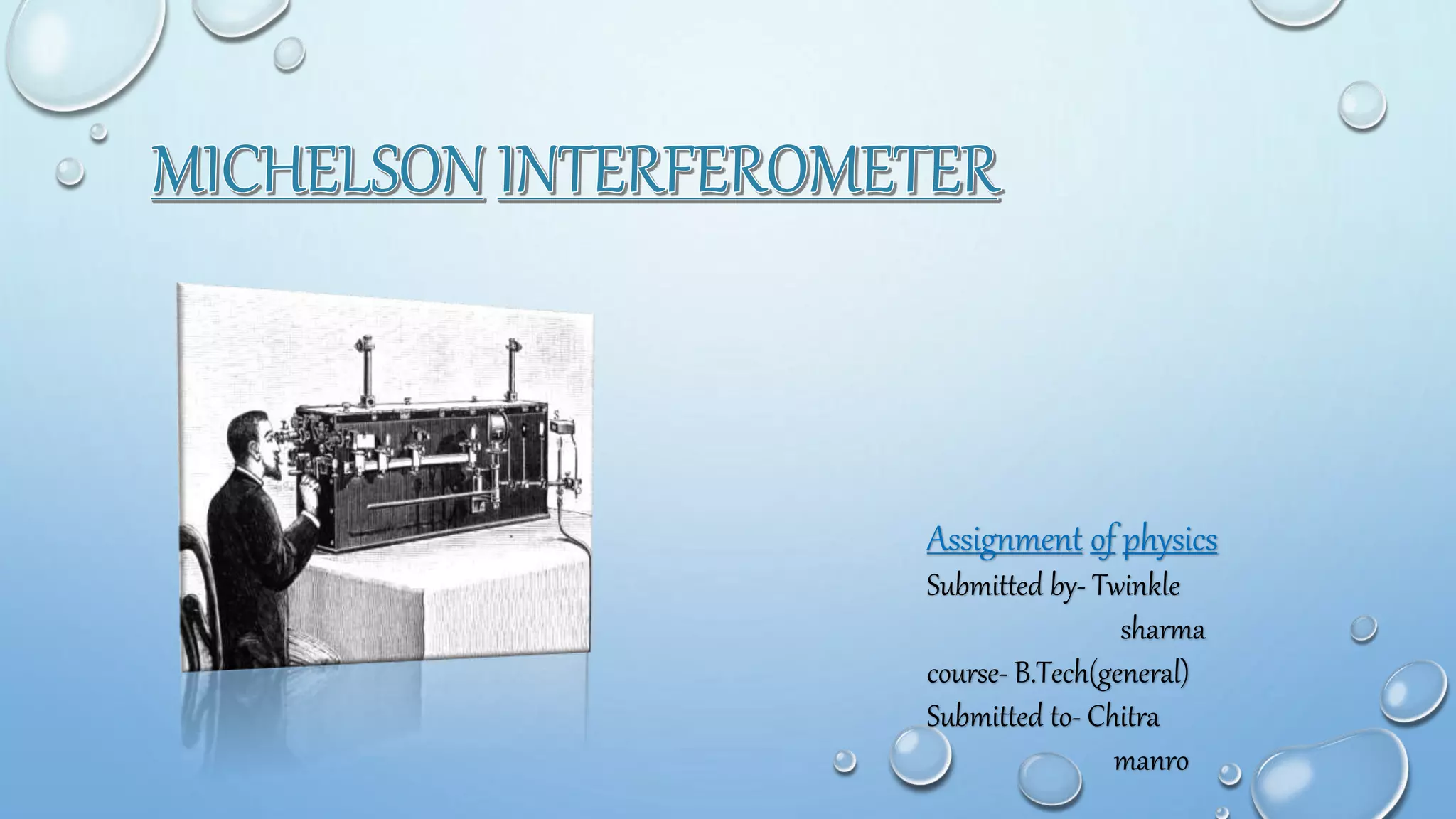 Michelson Interferometer Pptx