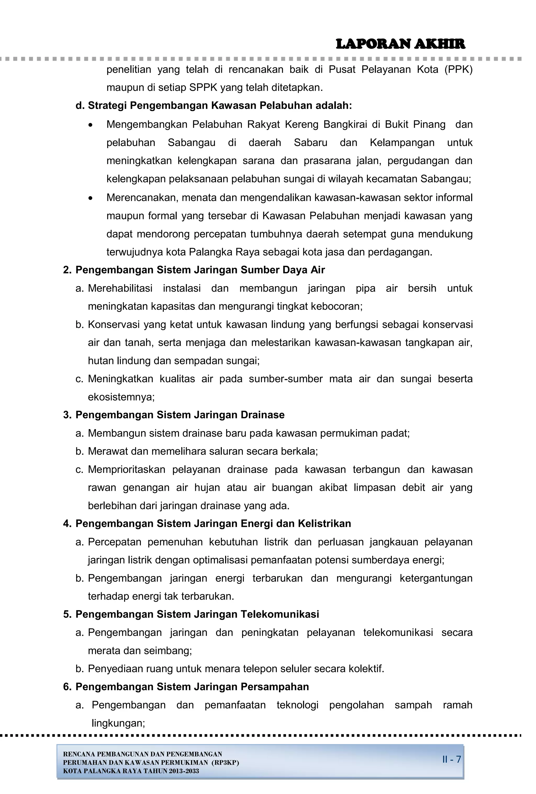 Rencana Pembangunan dan Pengembangan Perumahan dan Kawasan Permukiman ...