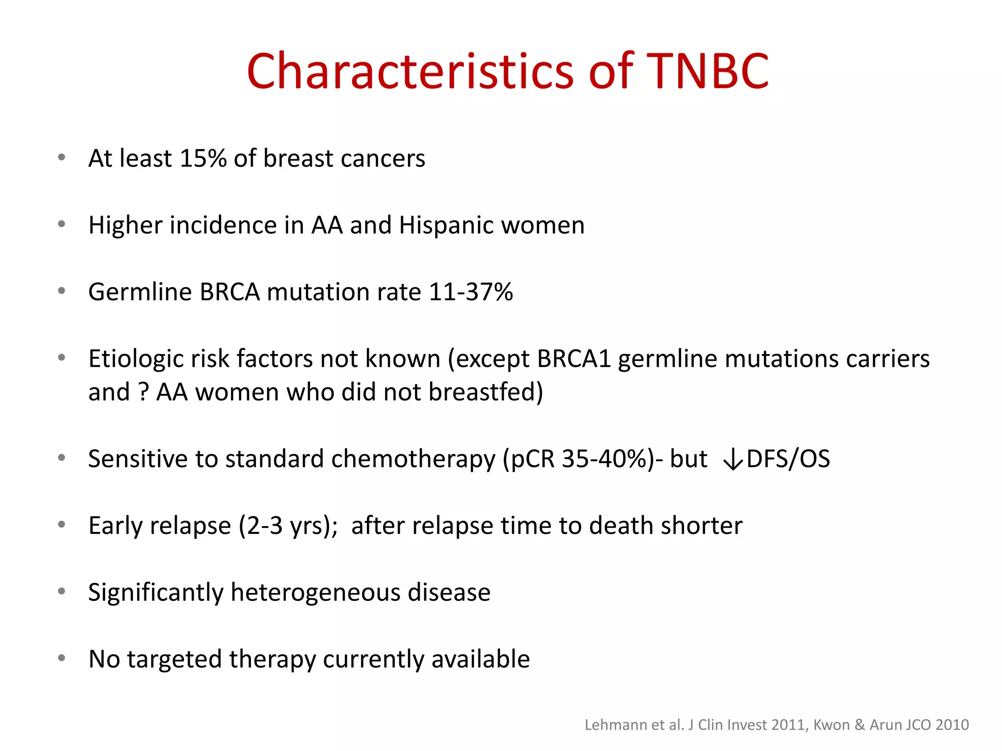 Update on Management of Triple Negative Breast Cancer | PDF