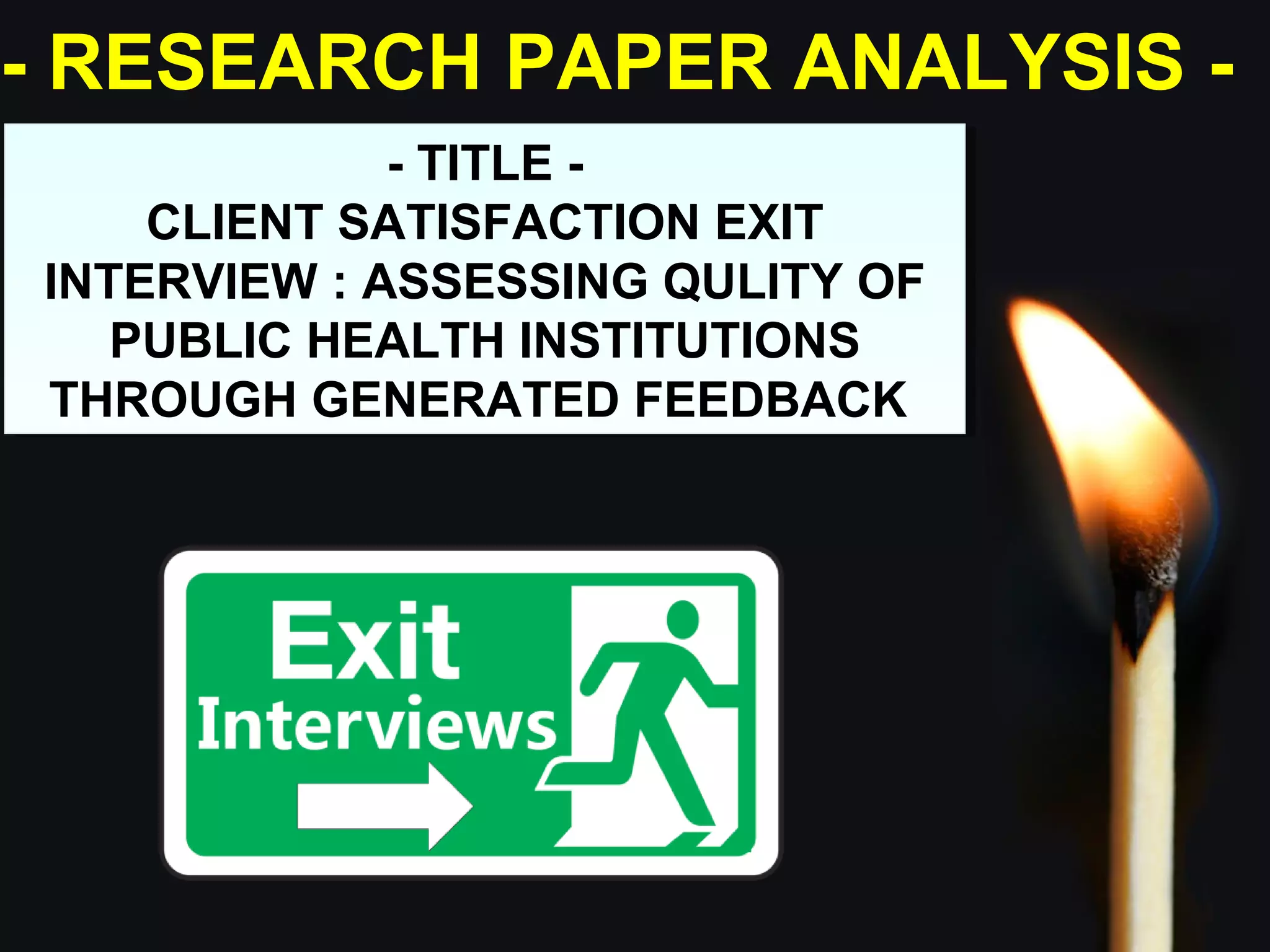 RESEARCH PAPER ANALYSIS | PPT
