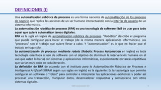 RPA AUTOMATIZACIÓN ROBÓTICA DE PROCESOS | PPTX