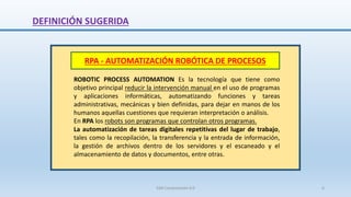 RPA AUTOMATIZACIÓN ROBÓTICA DE PROCESOS | PPTX