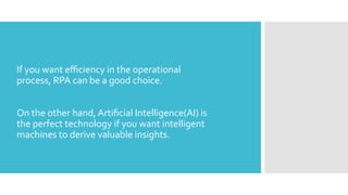 AI & RPA: What's the Difference | PPT