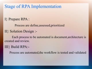 Basic of Robotics Process Automation | PPT