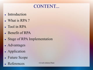 Basic of Robotics Process Automation | PPT