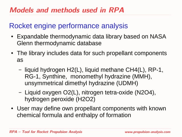 RPA - Tool for Rocket Propulsion Analysis | PDF | Chemistry | Science