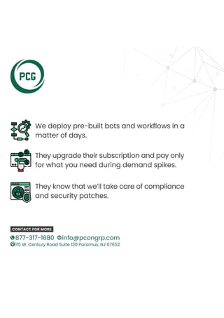 RPA as a Service - Simplifying Business Automation | PCG | PDF