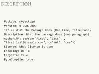 R package development, create your own package isabella gollini | PDF