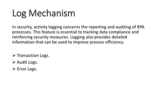 Rpa fallout and log mechanism | PPTX
