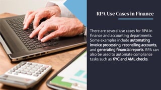 RPA for Finance and Accounting | PDF | Robotics | Technology & Computing