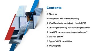 Robotic Process Automation (RPA) in Manufacturing Industry | PPT