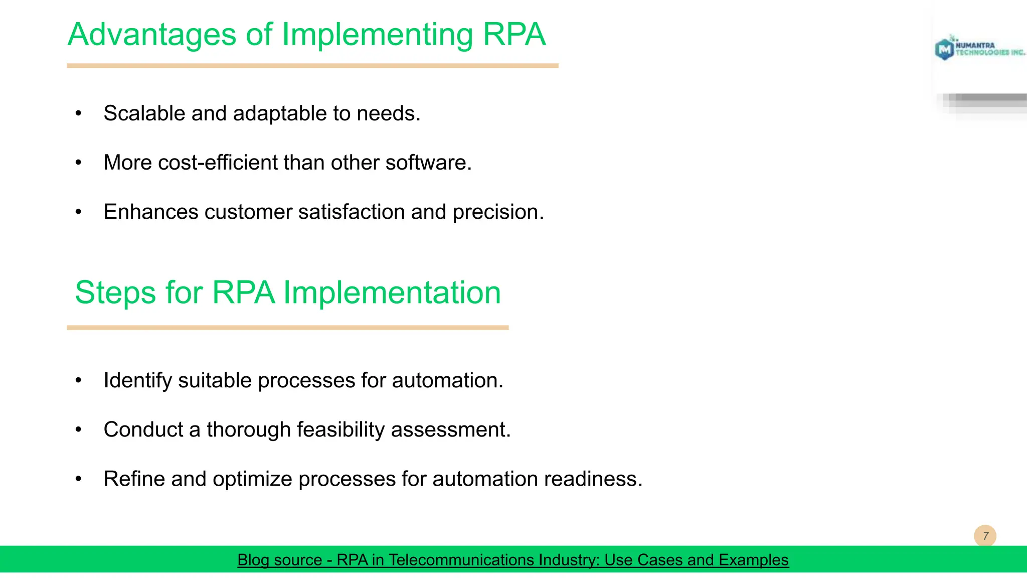 RPA in Telecommunications Industry | PPTX