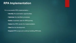 Introduction to Robotic Process Automation by K.G.Maheshwari | PPTX ...