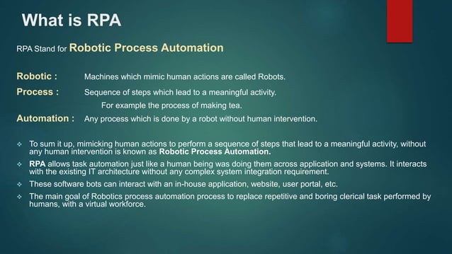 Introduction to Robotic Process Automation by K.G.Maheshwari | PPTX | Technology Industry ...