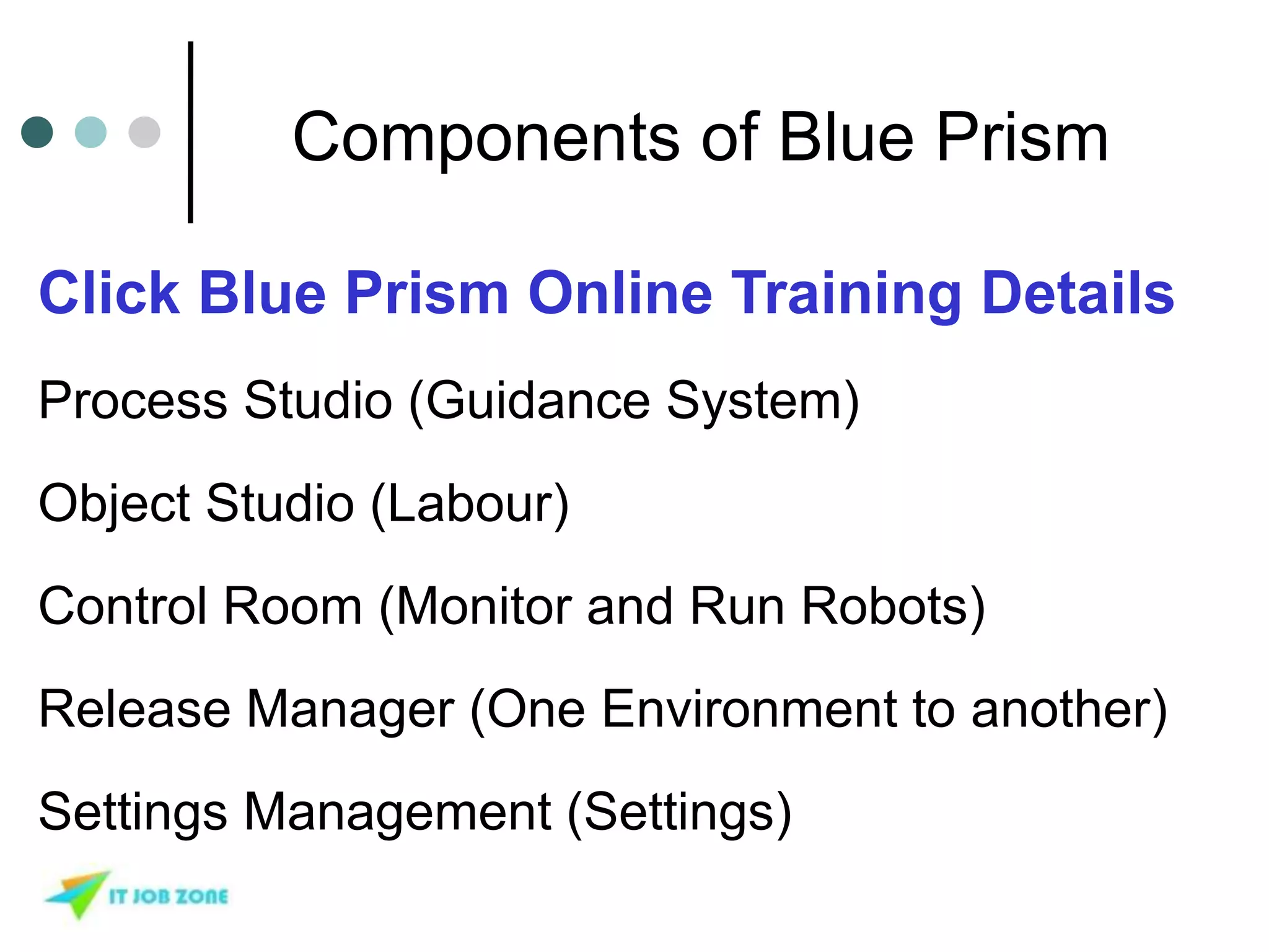 Introduction to RPA Blue prism Online Training | PPTX
