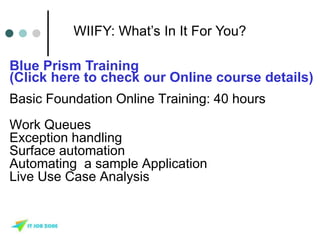 Introduction to RPA Blue prism Online Training | PPTX