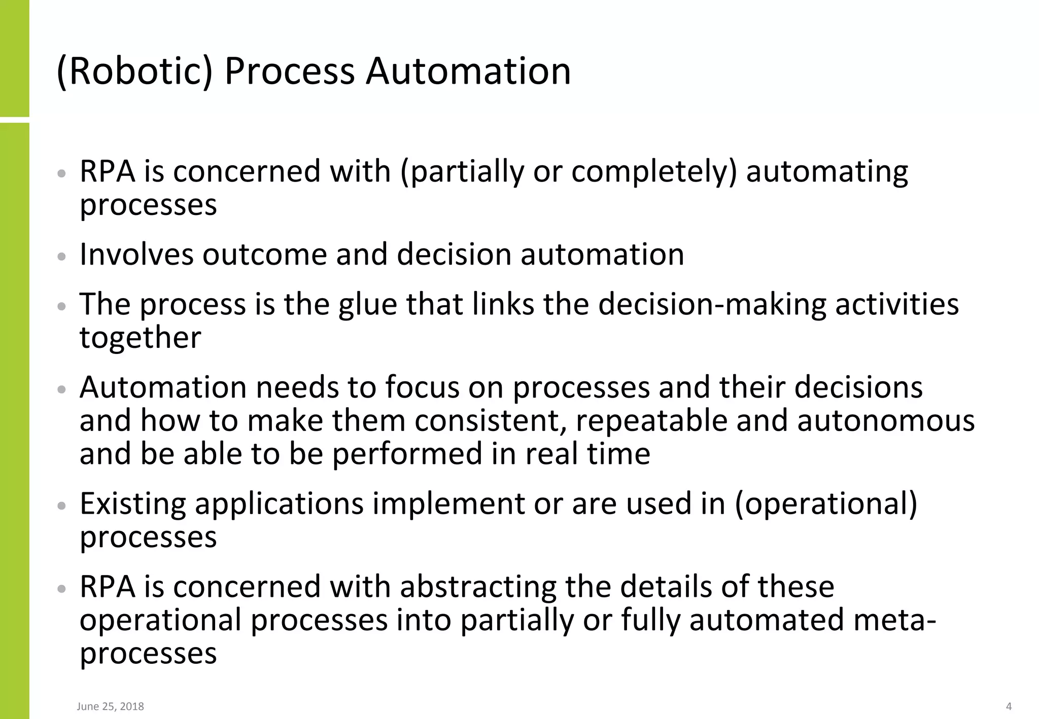 RPA (Robotic Process Automation), POA (Process Oriented Architecture ...